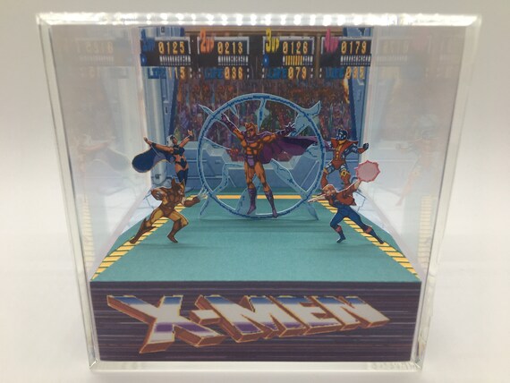 X-men Arcade Game Final Boss Fight Against Magneto Shadow Box | Etsy