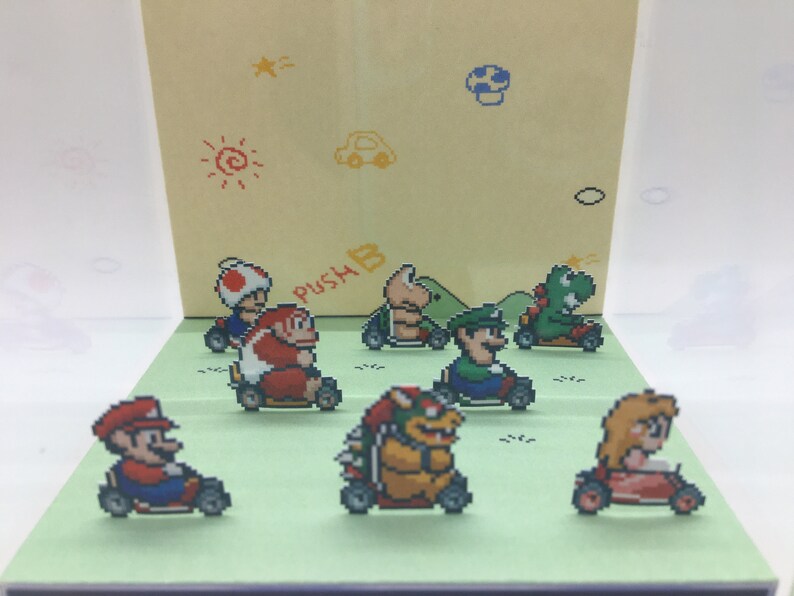 Super Mario Kart Intro Screen for the SNES Shadow Box Diorama - Etsy