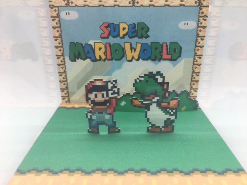 Super Mario World Intro With Mario and Yoshi Shadow Box - Etsy