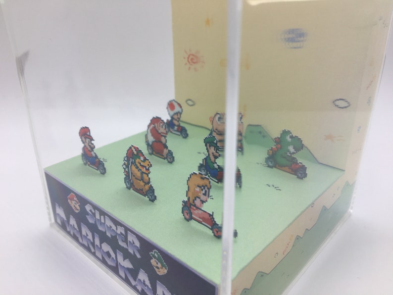 Super Mario Kart Intro Screen for the SNES Shadow Box Diorama | Etsy
