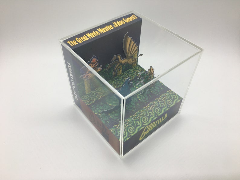 Godzilla Monster of Monsters Battle Shadow Box Diorama Cube - Etsy
