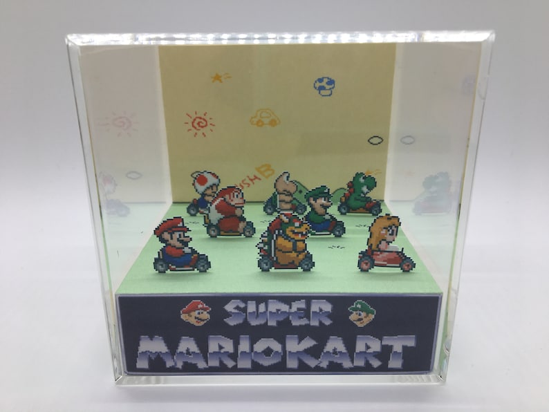 Super Mario Kart Intro Screen for the SNES Shadow Box Diorama - Etsy