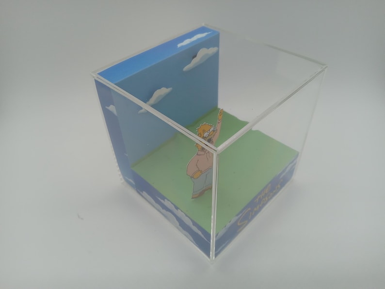 The Simpsons Old Man Yells at Cloud Abe Simpson Shadow Box Diorama Cube ...