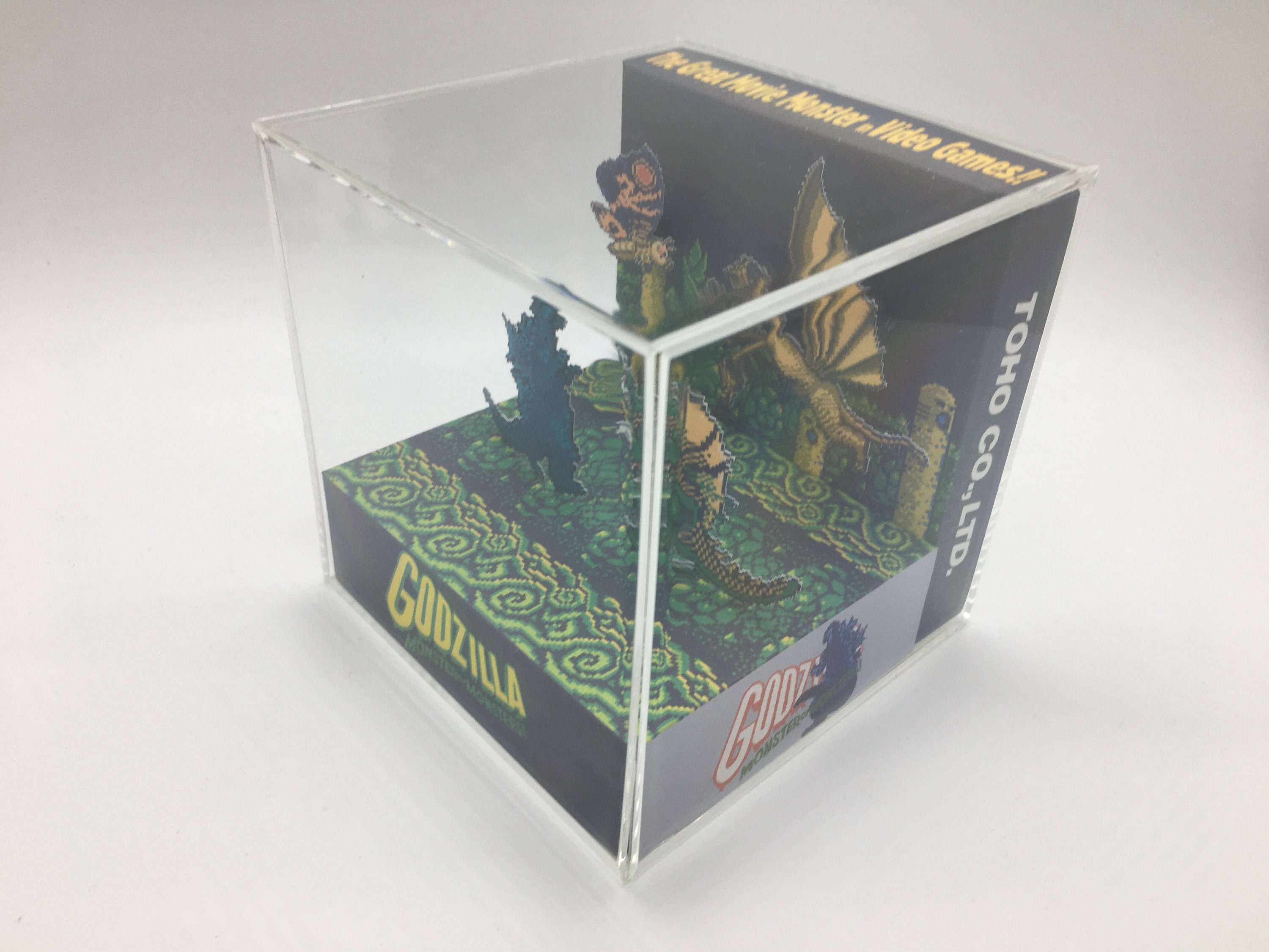 Godzilla Monster of Monsters Battle Shadow Box Diorama Cube - Etsy