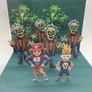 Zombies at My Neighbors Shadow Box Diorama Cube - Etsy