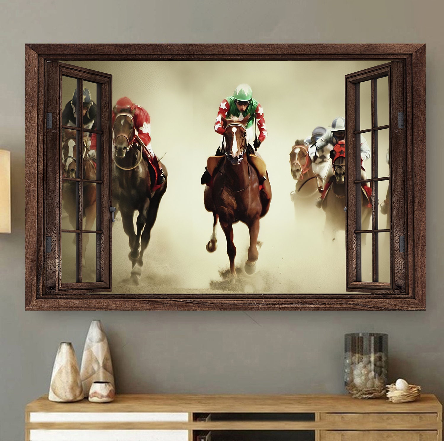 Horse Racing Window Vintage Poster Horse Horse Care Horse | Etsy