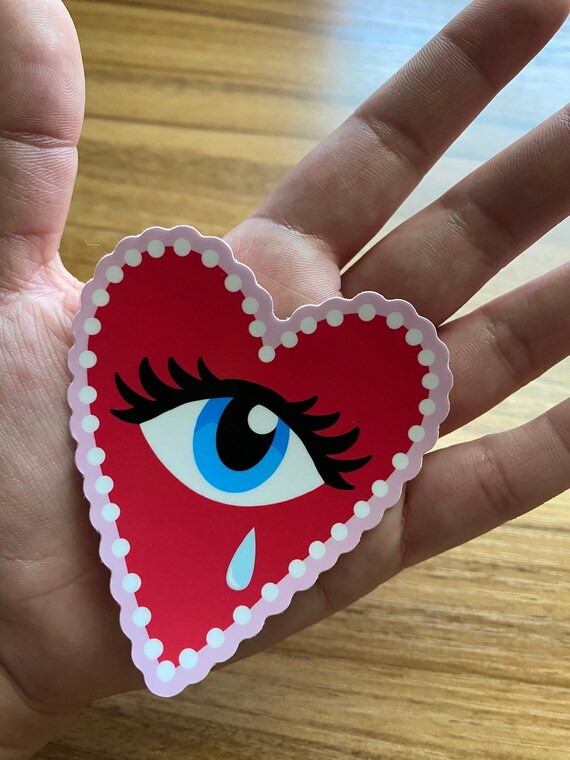 Heart Eye Sticker | Etsy