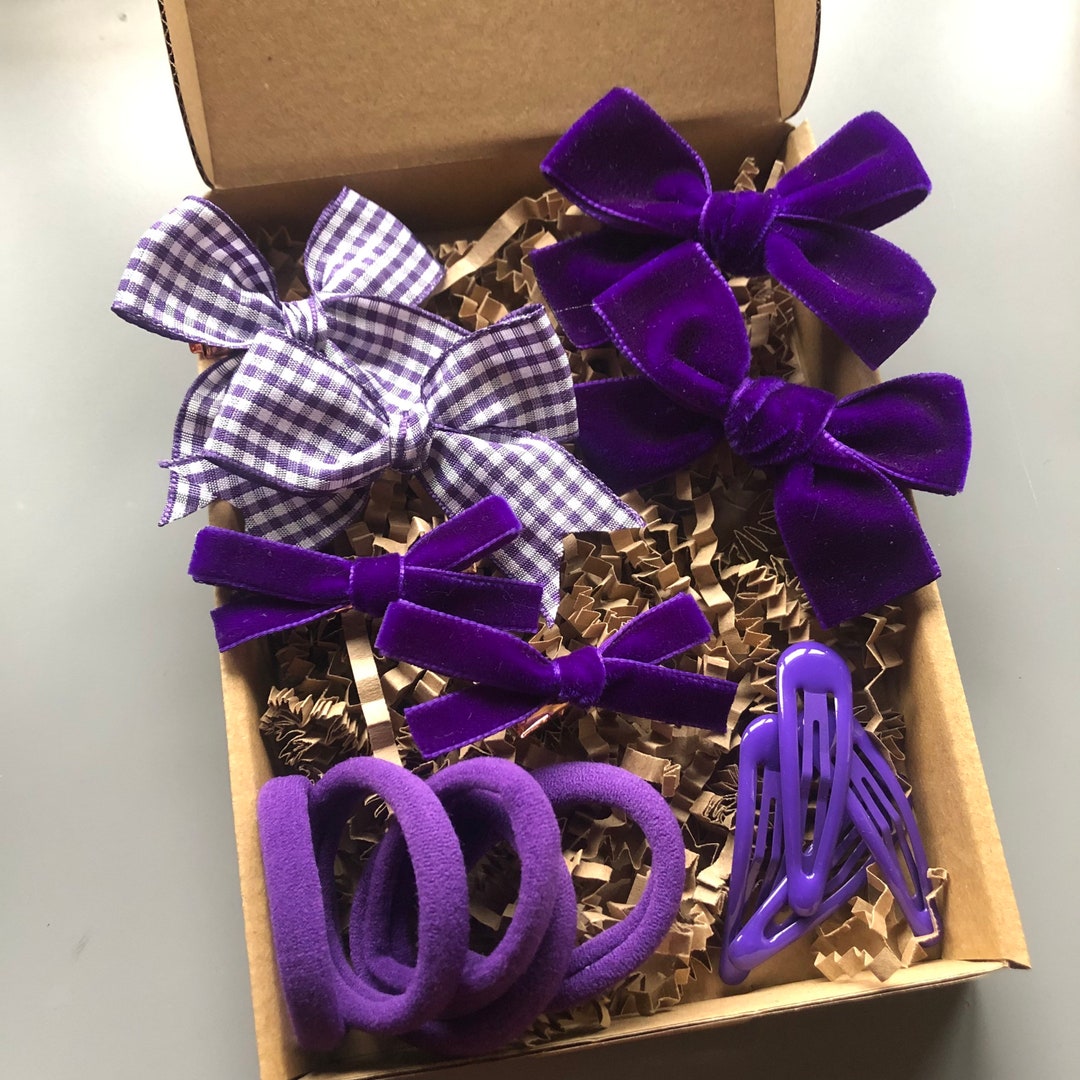 Purple School Hair Bows School Hair Accessories for Girls - Etsy
