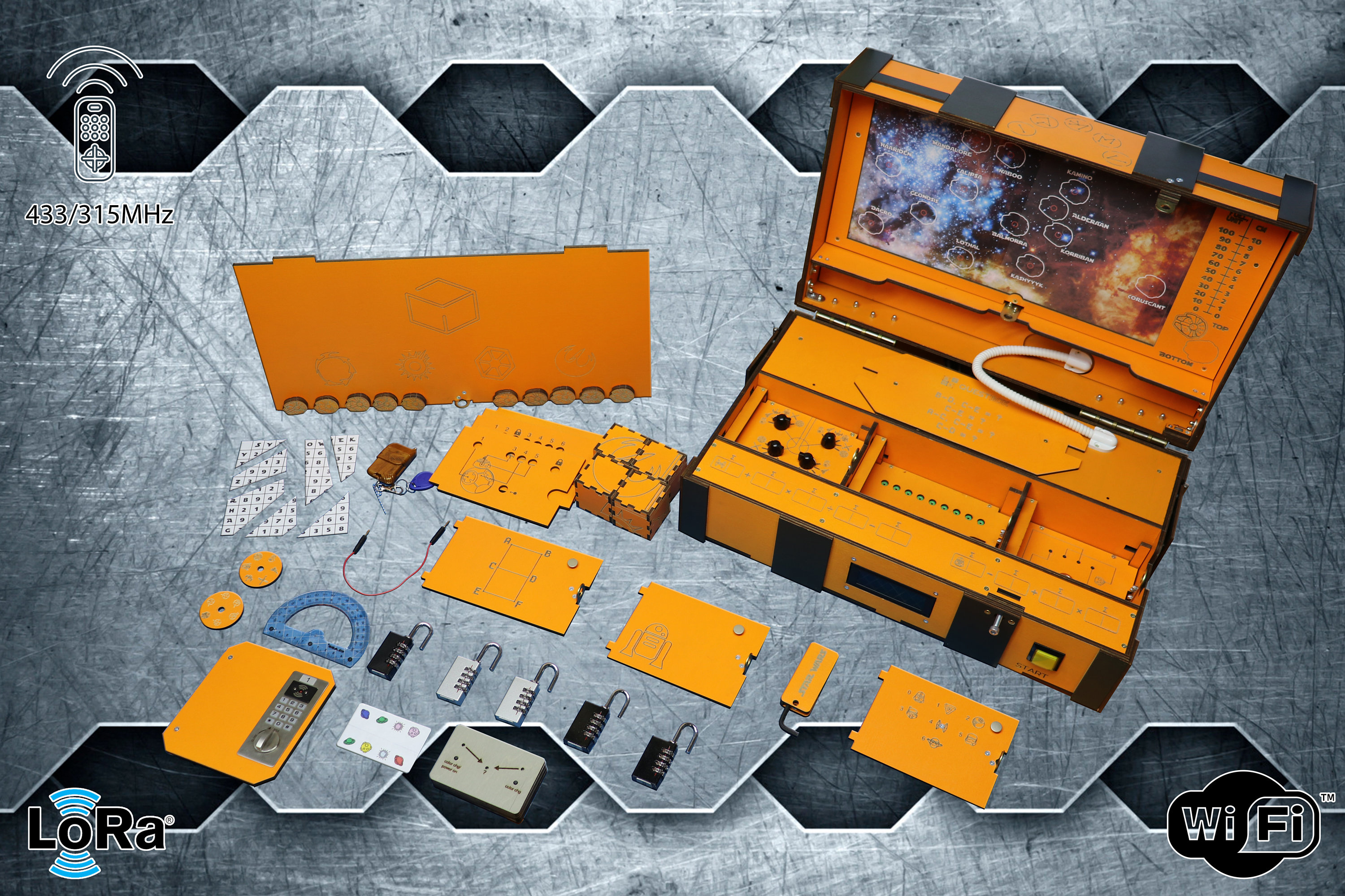 Portable Escape Room "star - Space Air " Chest. Puzzle Game Box. Quest ...