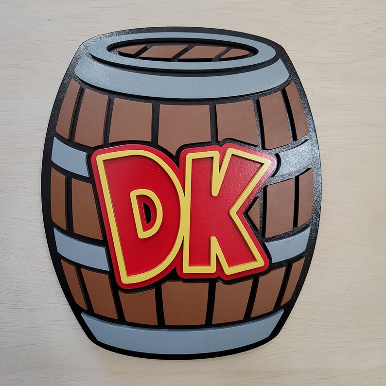 DK Barrel / Donkey Kong / Small Handmade 3D Sign - Etsy