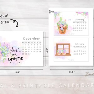 Printable Calendar 2025 | Cute Succulent Watercolour Calendars ...