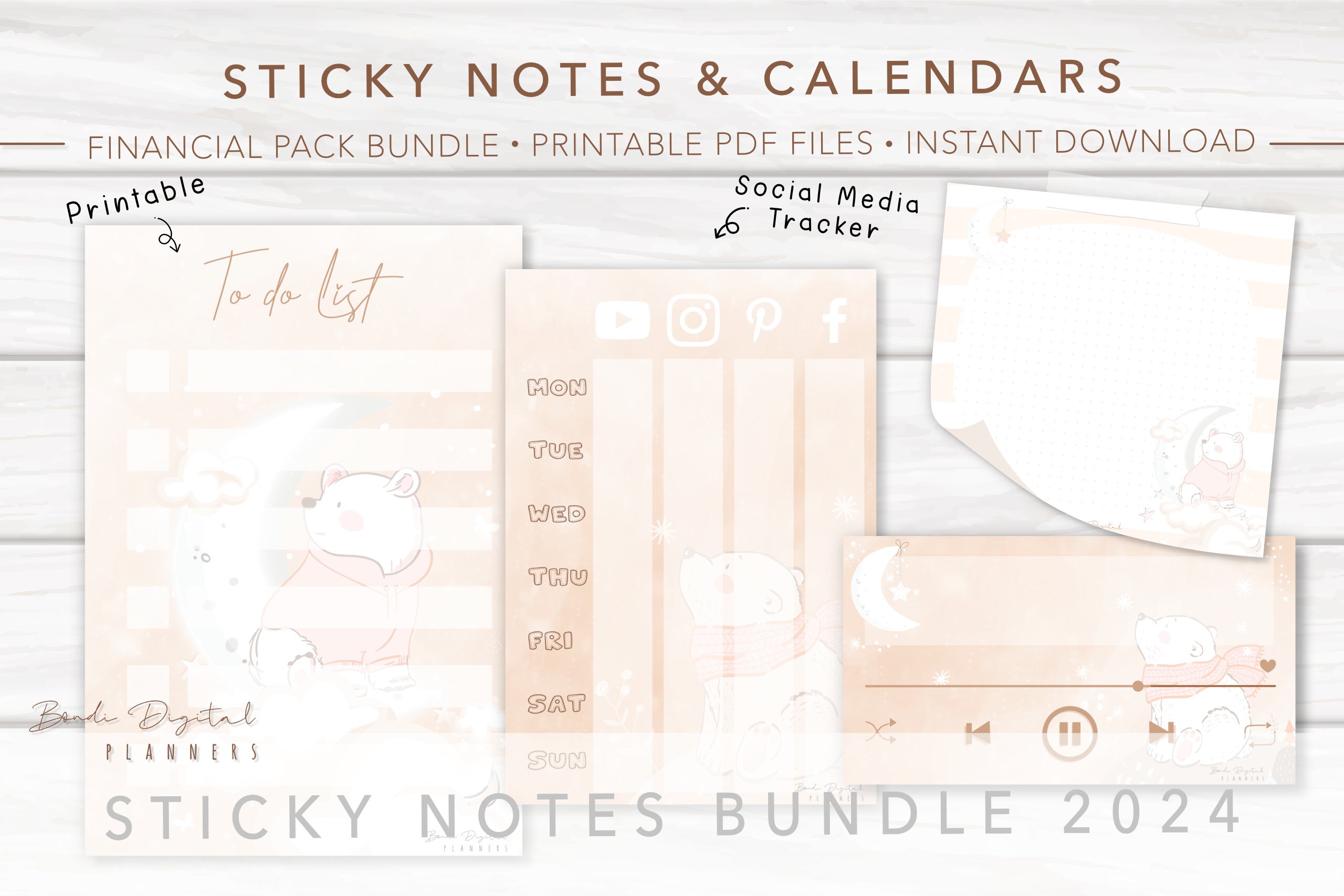 Printable Calendar 2024 | Financial Budget Planner | Digital Planners ...