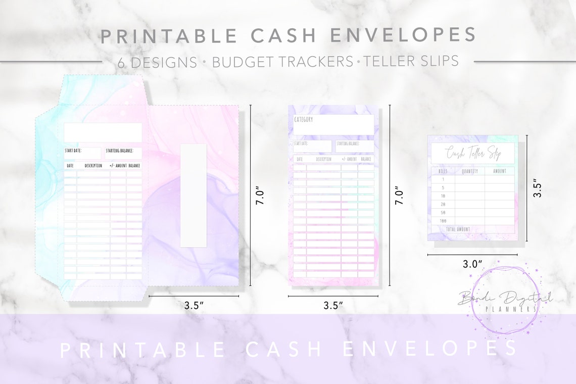 Printable Cash Envelopes Template Cash Envelope System Financial Budget ...