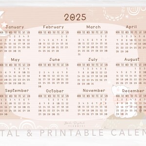 Cute Printable Calendars 2025 | Digital Planners Blank Undated Calendar ...