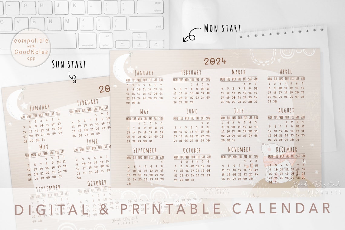Printable Calendar 2024 | Financial Budget Planner | Digital Planners ...
