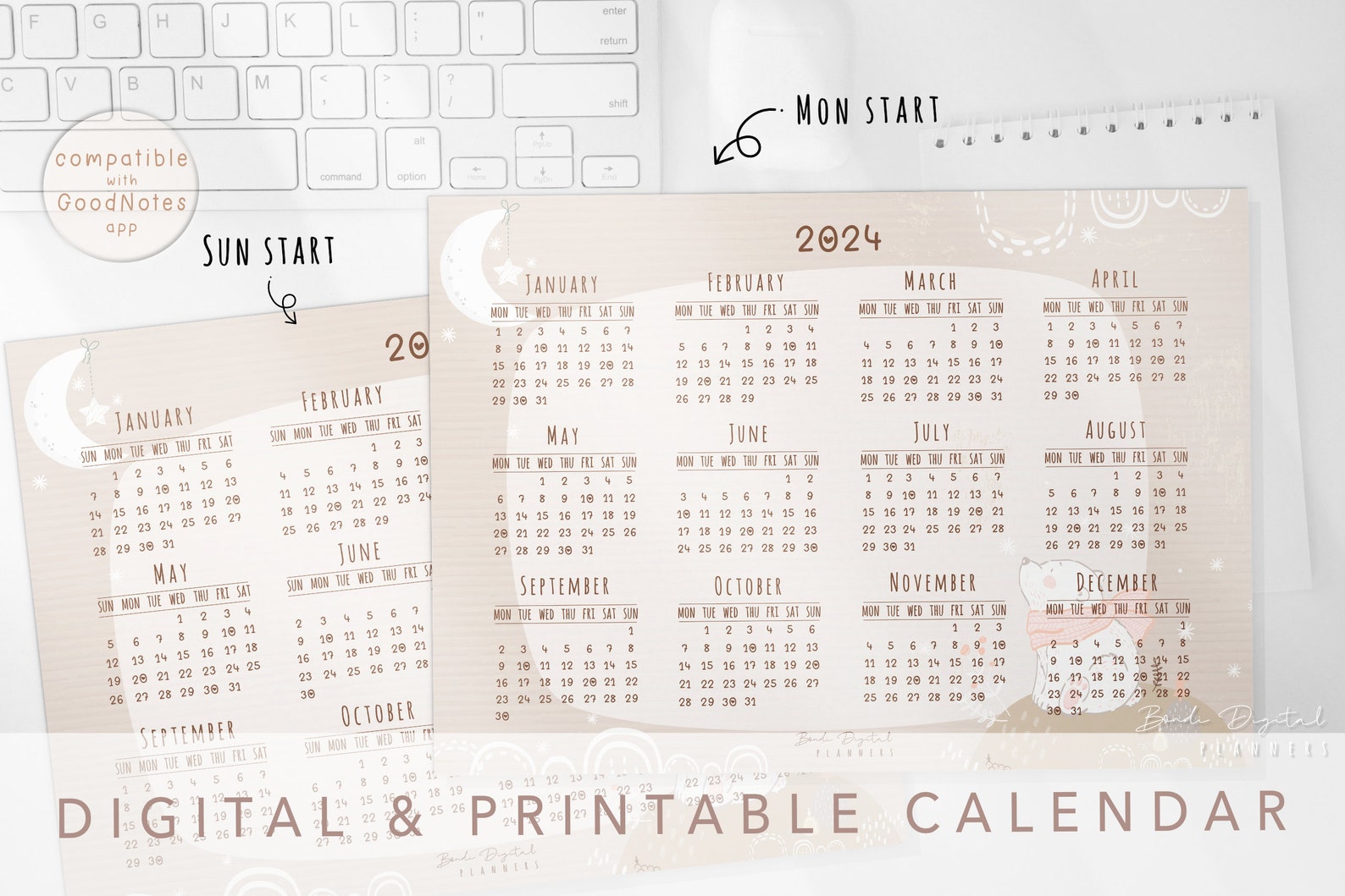 Printable Calendar 2024 Financial Budget Planner Digital Planners ...
