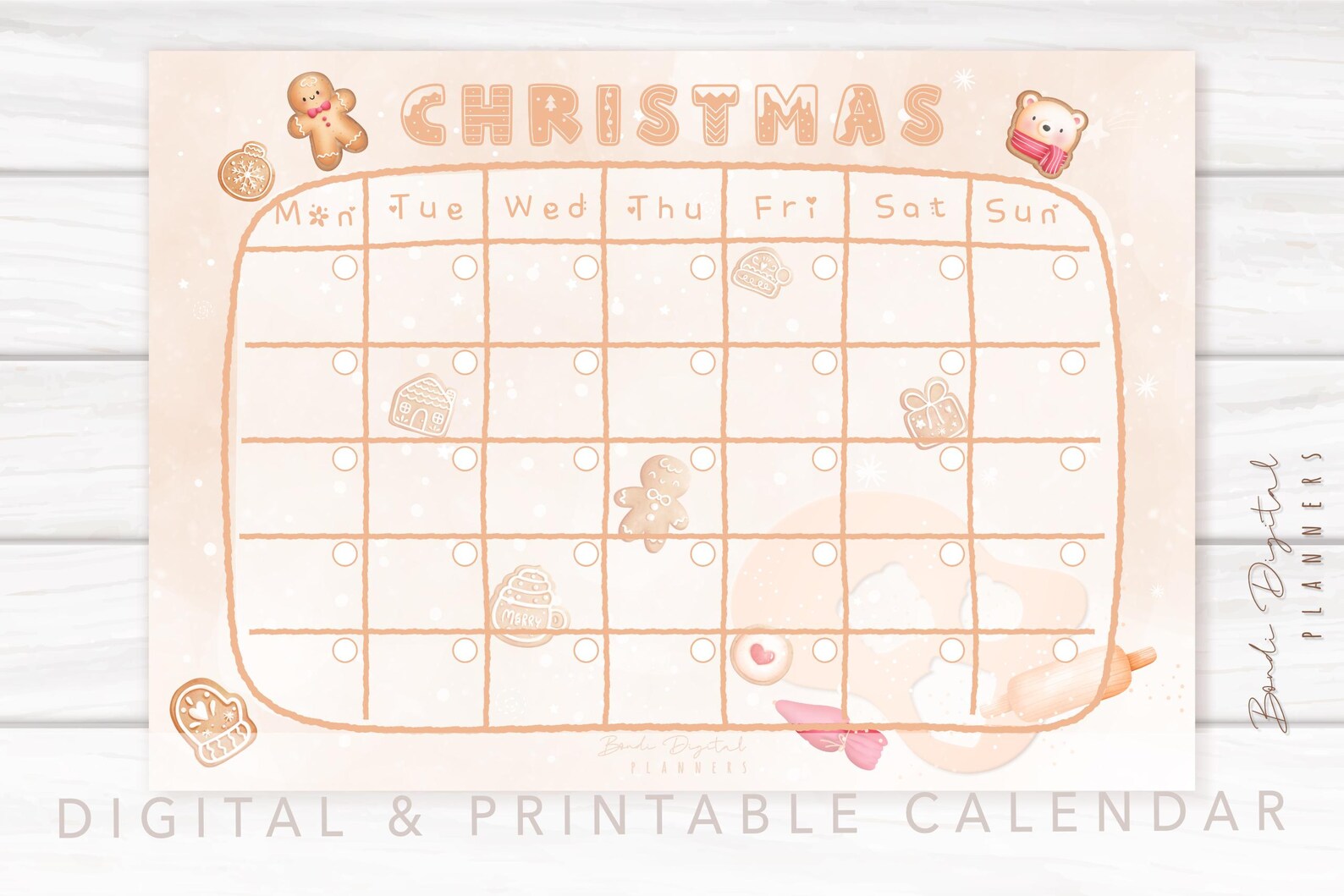 Christmas Planners | Cute Printable Blank Undated Calendars | Budget ...