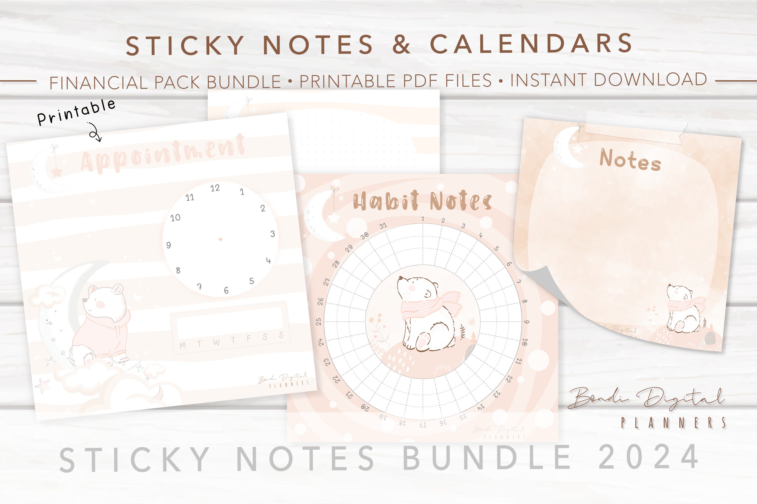 Printable Calendar 2024 | Financial Budget Planner | Digital Planners ...