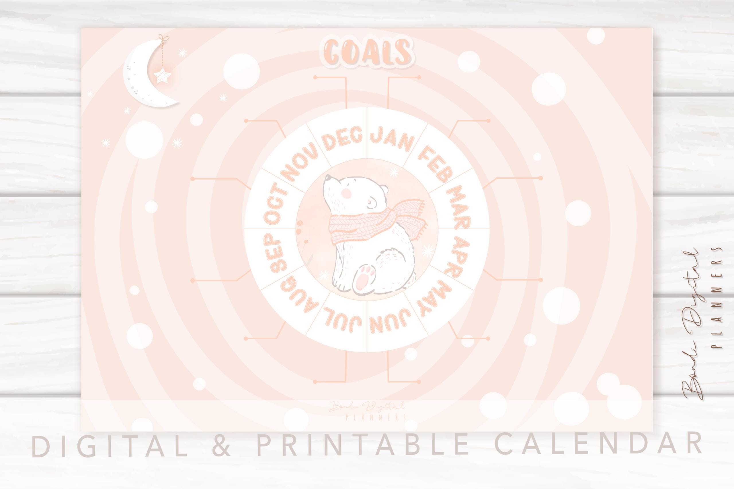 Cute Printable Calendars 2025 | Digital Planners Blank Undated Calendar ...