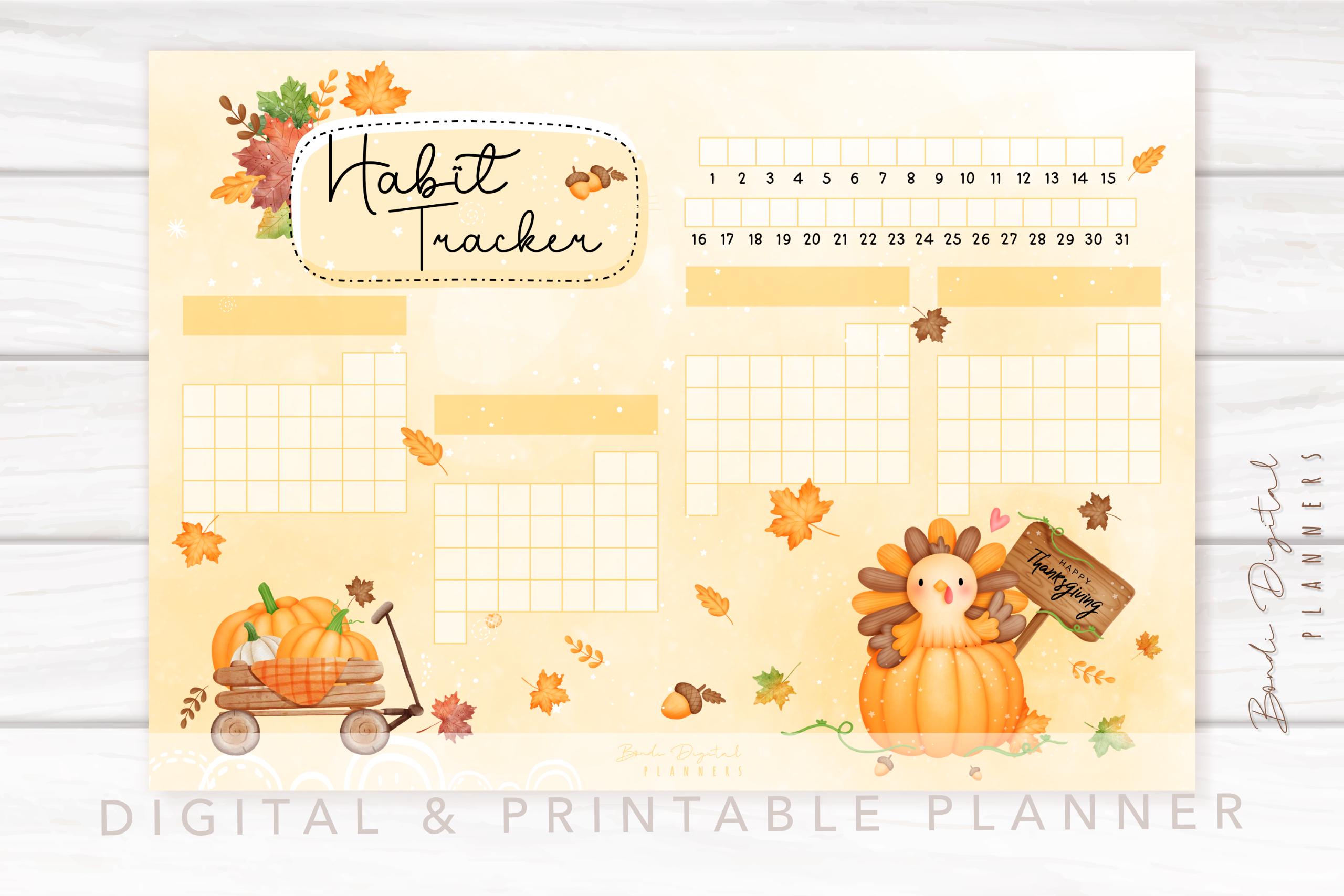 Cute Printable Calendar 2025 | Blank Undated Calendars | Autumn Easter ...