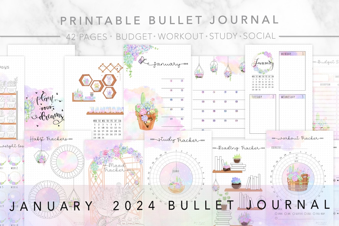 Printable Bullet Journal Bundle 2024 BUJO Insert Digital Planners ...