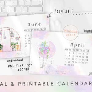 Printable Calendar 2025 | Cute Succulent Watercolour Calendars ...