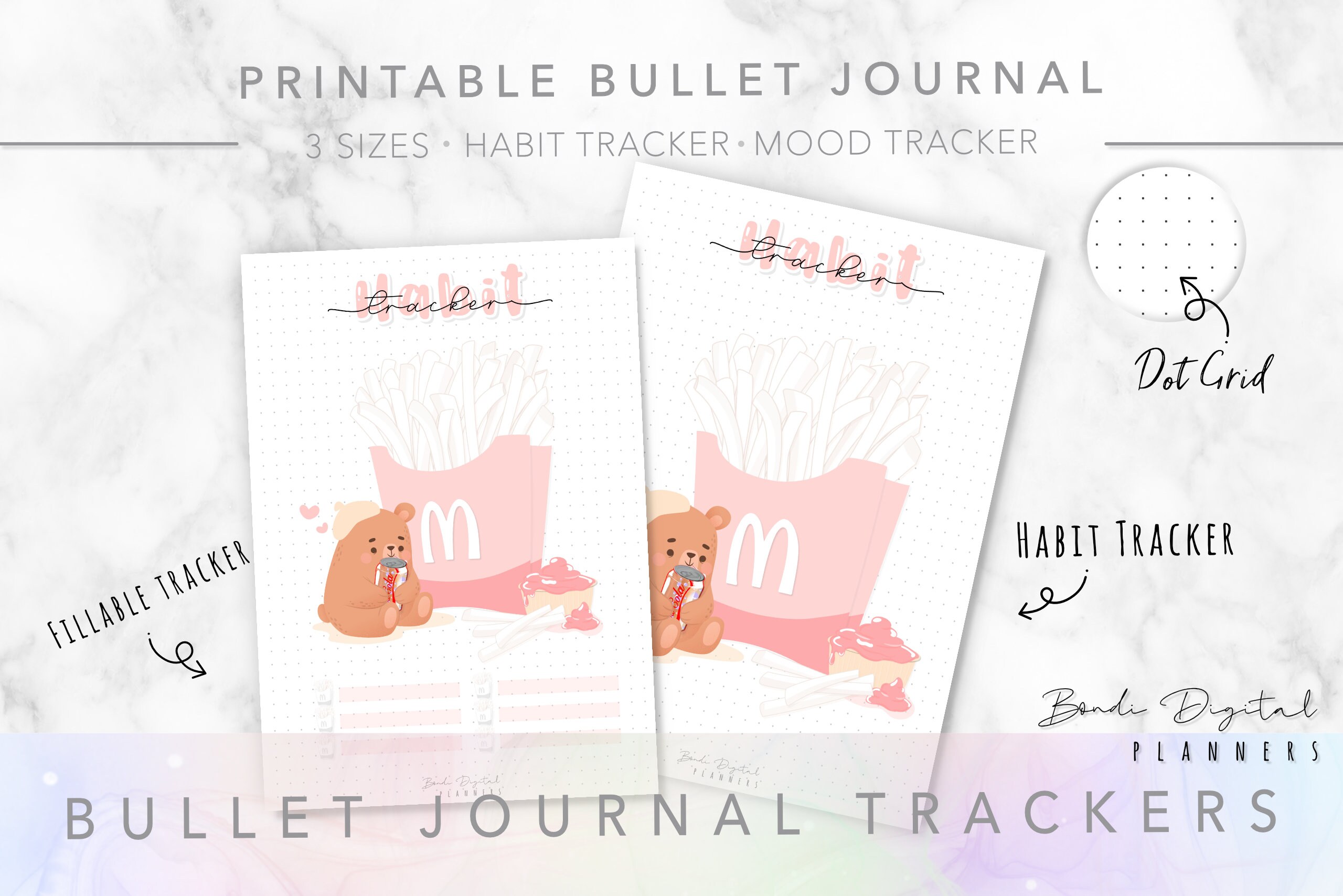 Printable Bullet Journal 2024 BUJO Trackers Digital Planners Goodnotes ...