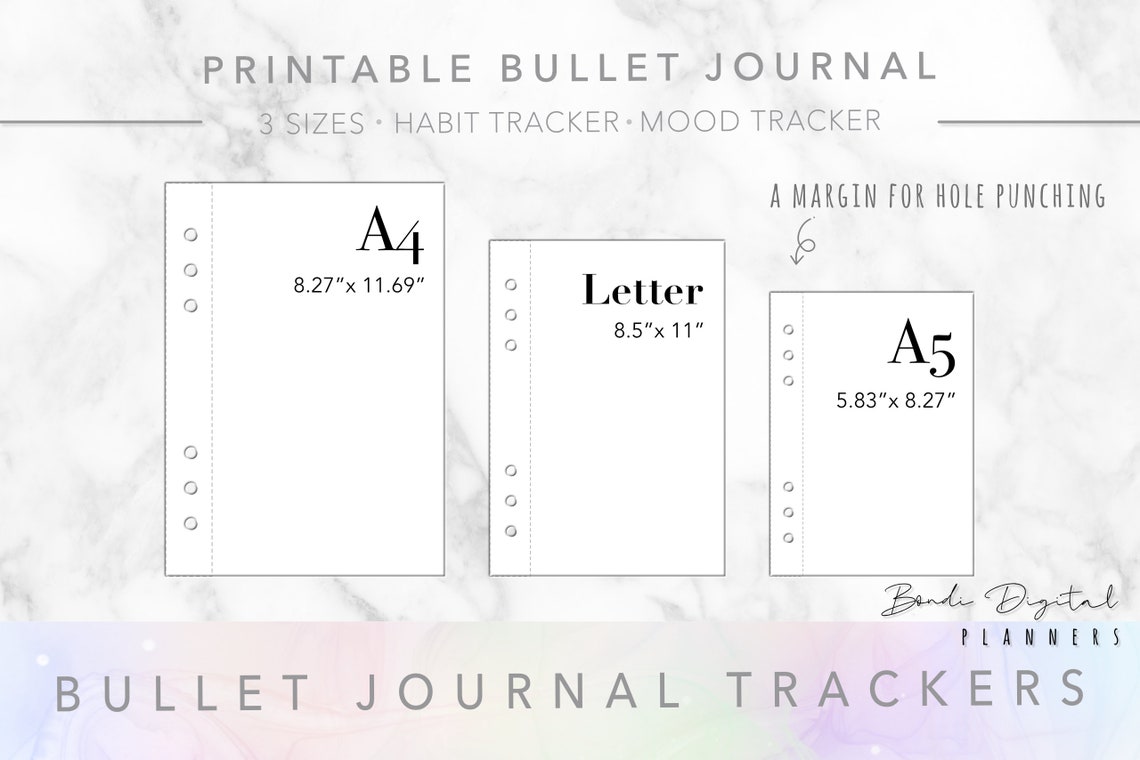Printable Bullet Journal 2024 BUJO Trackers Digital Planners Goodnotes ...