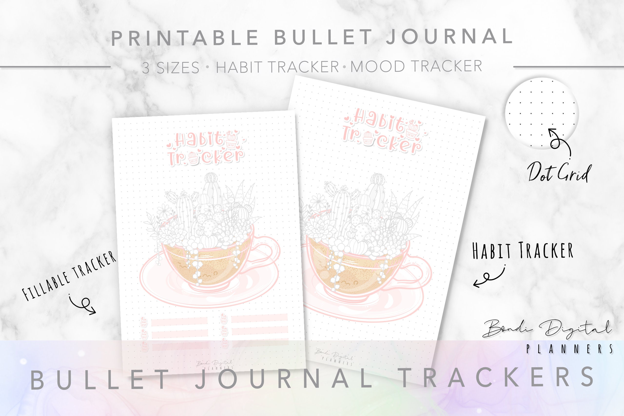 Printable Bullet Journal 2024 | BUJO Trackers | Digital Planners ...