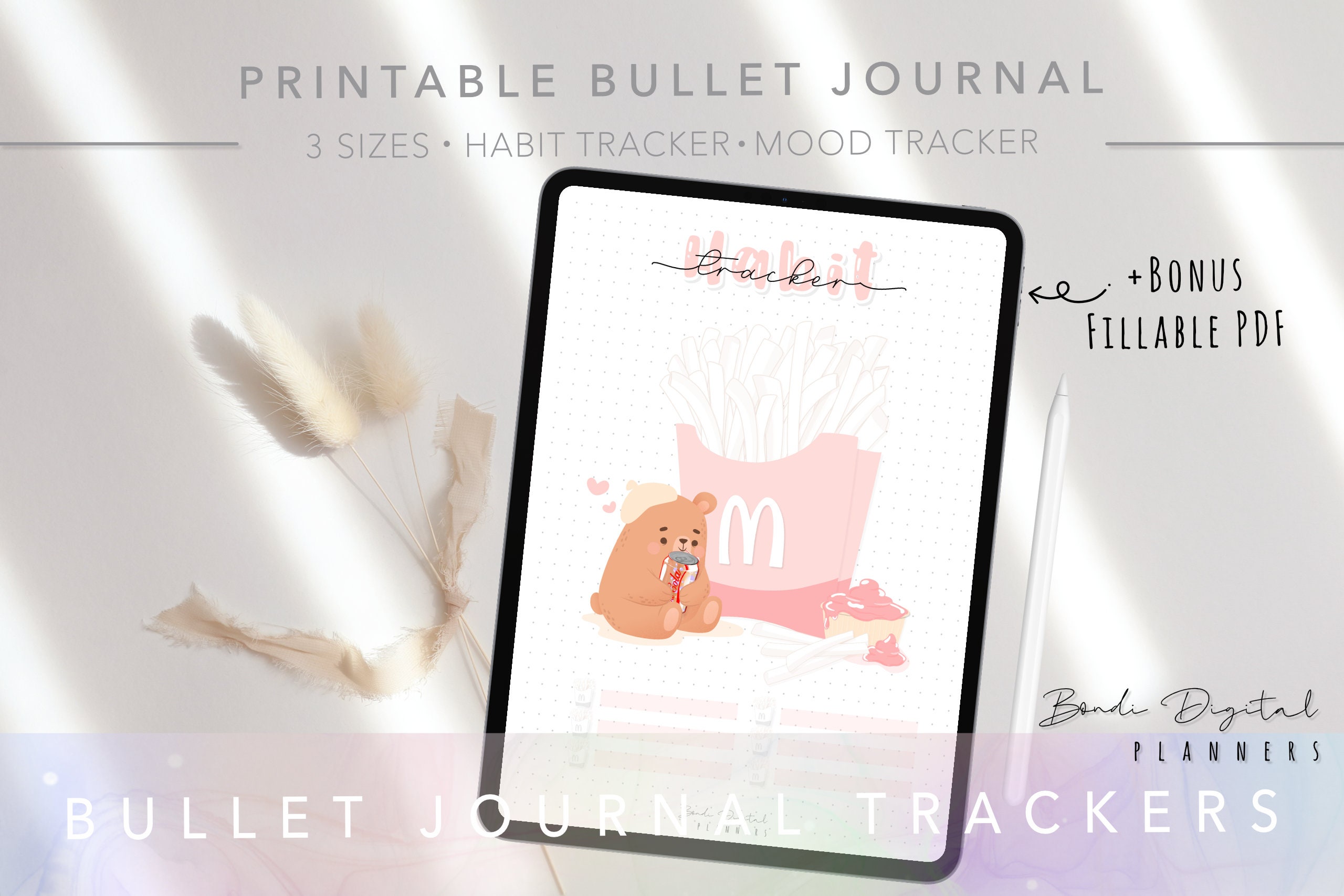 Printable Bullet Journal 2024 BUJO Trackers Digital Planners Goodnotes ...