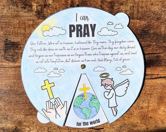 The Lord's Prayer Coloring Wheel Printable Bible Lesson Kids Crafts ...