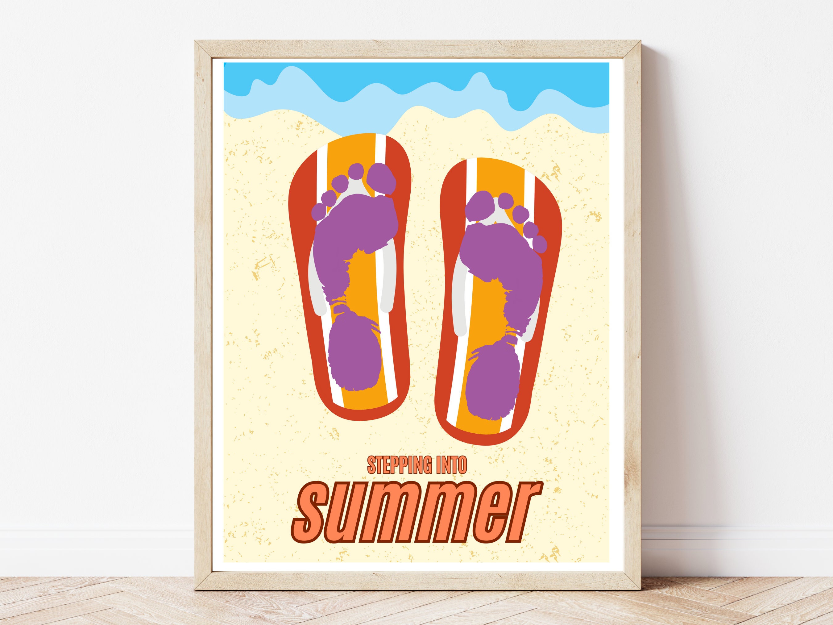 Beach Handprint Craft for Kids, Printable Summer Art for Kids, Summer ...