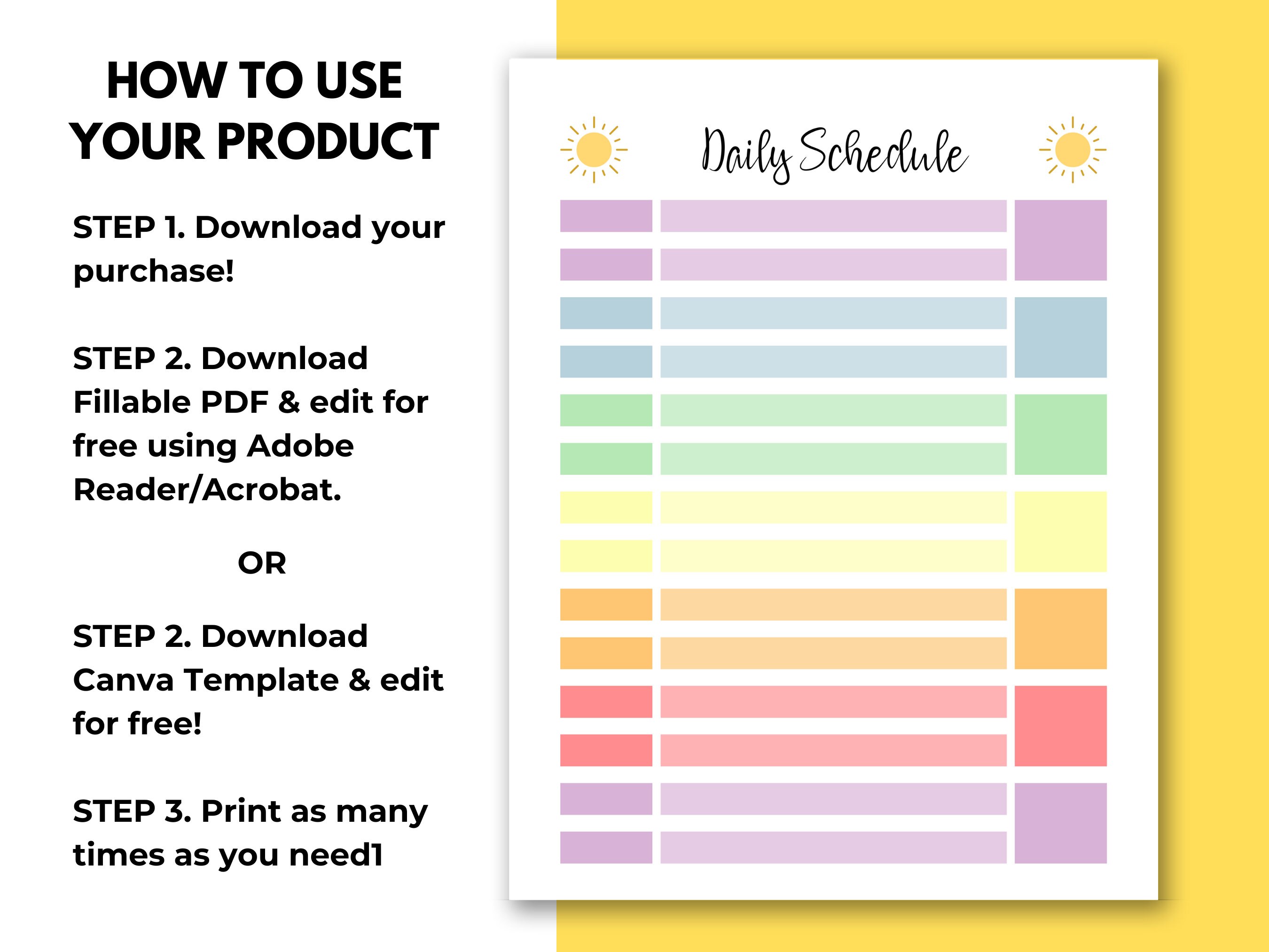 Kids Daily Schedule Template Printable, Homeschool Mom Daily Routine ...