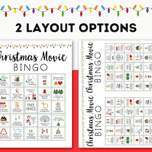 Christmas Movie Bingo, Christmas Bingo Cards, Christmas Activity, TV ...