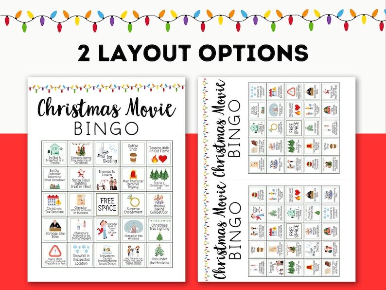 Christmas Movie Bingo, Christmas Bingo Cards, Christmas Activity, TV ...