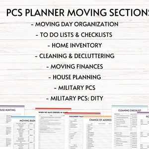 PCS Binder Printable PCS Checklist | Moving Checklist, Moving Binder ...