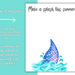 Mermaid Handprint Craft for Kids, Printable Summer Handprint Art for ...