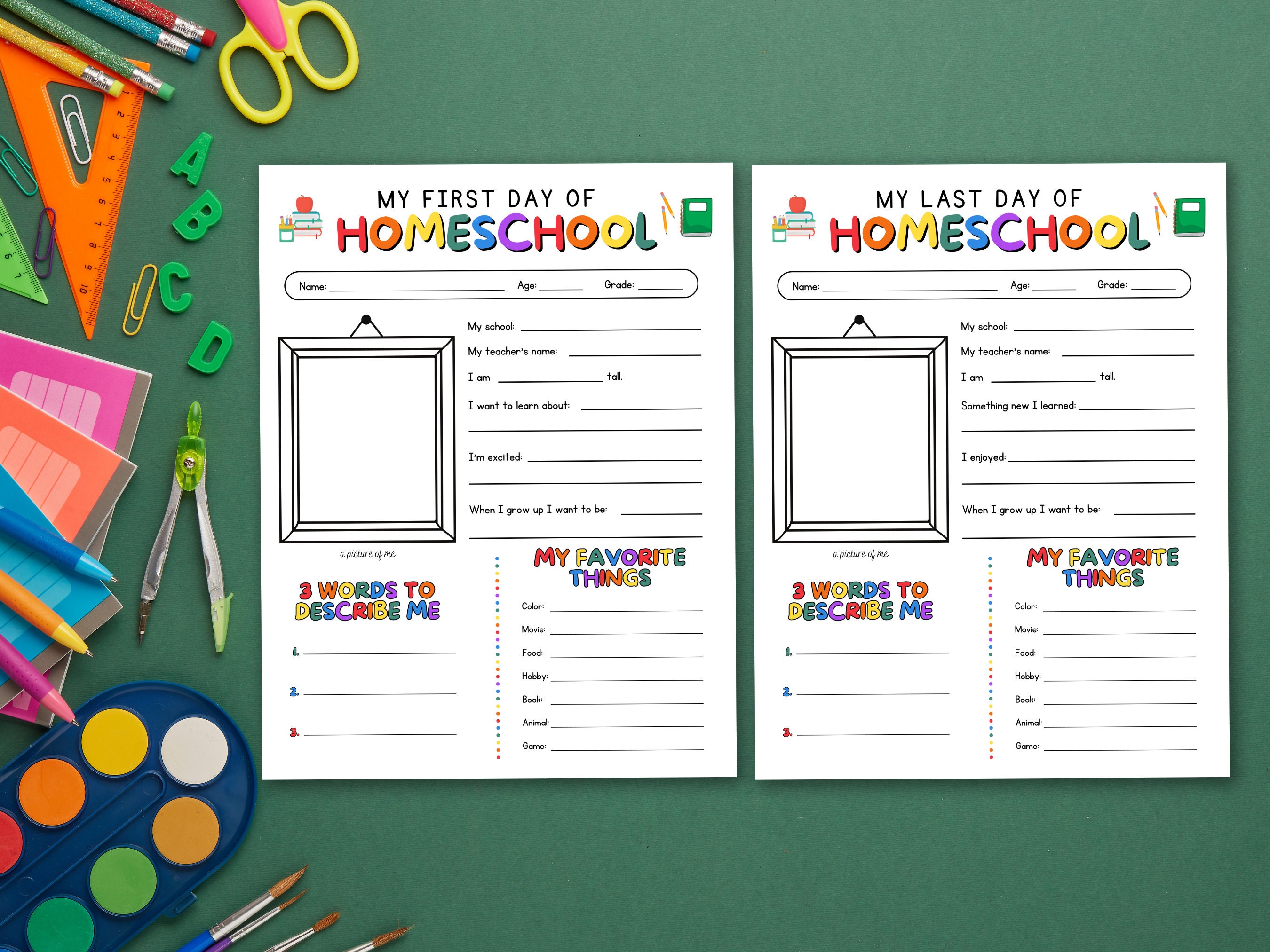 First Day of Homeschool Keepsake, Back to School Interview, Homeschool ...