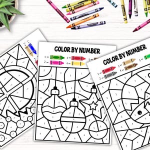 Christmas Color by Number, Christmas Coloring Pages, Christmas Coloring ...