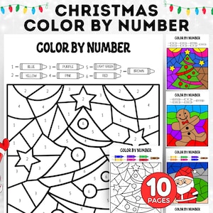 Christmas Color by Number, Christmas Coloring Pages, Christmas Coloring ...