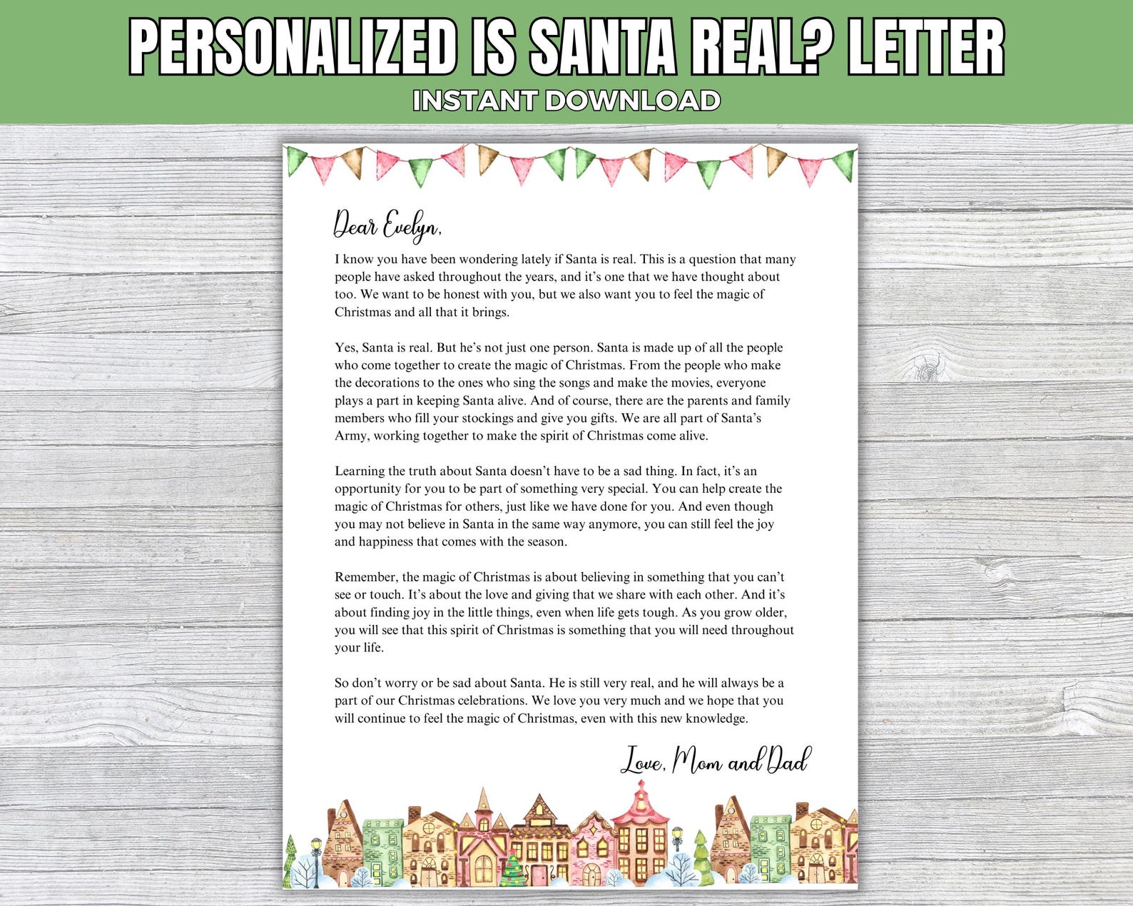 Is Santa Real Explanation Letter Personalized, Santa Letter Printable ...