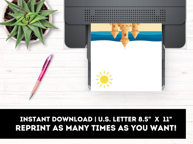 Beach Handprint Craft for Kids, Printable Summer Art for Kids, Summer ...