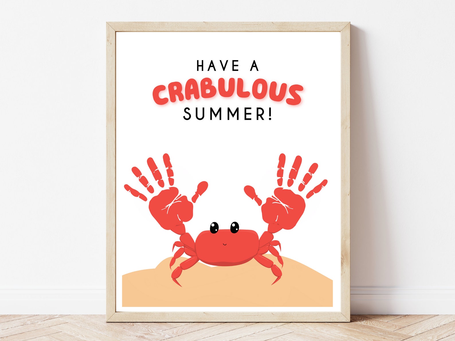 Crab Summer Handprint Craft, Printable Summer Art for Kids, Ocean ...