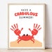 Crab Summer Handprint Craft, Printable Summer Art for Kids, Ocean ...