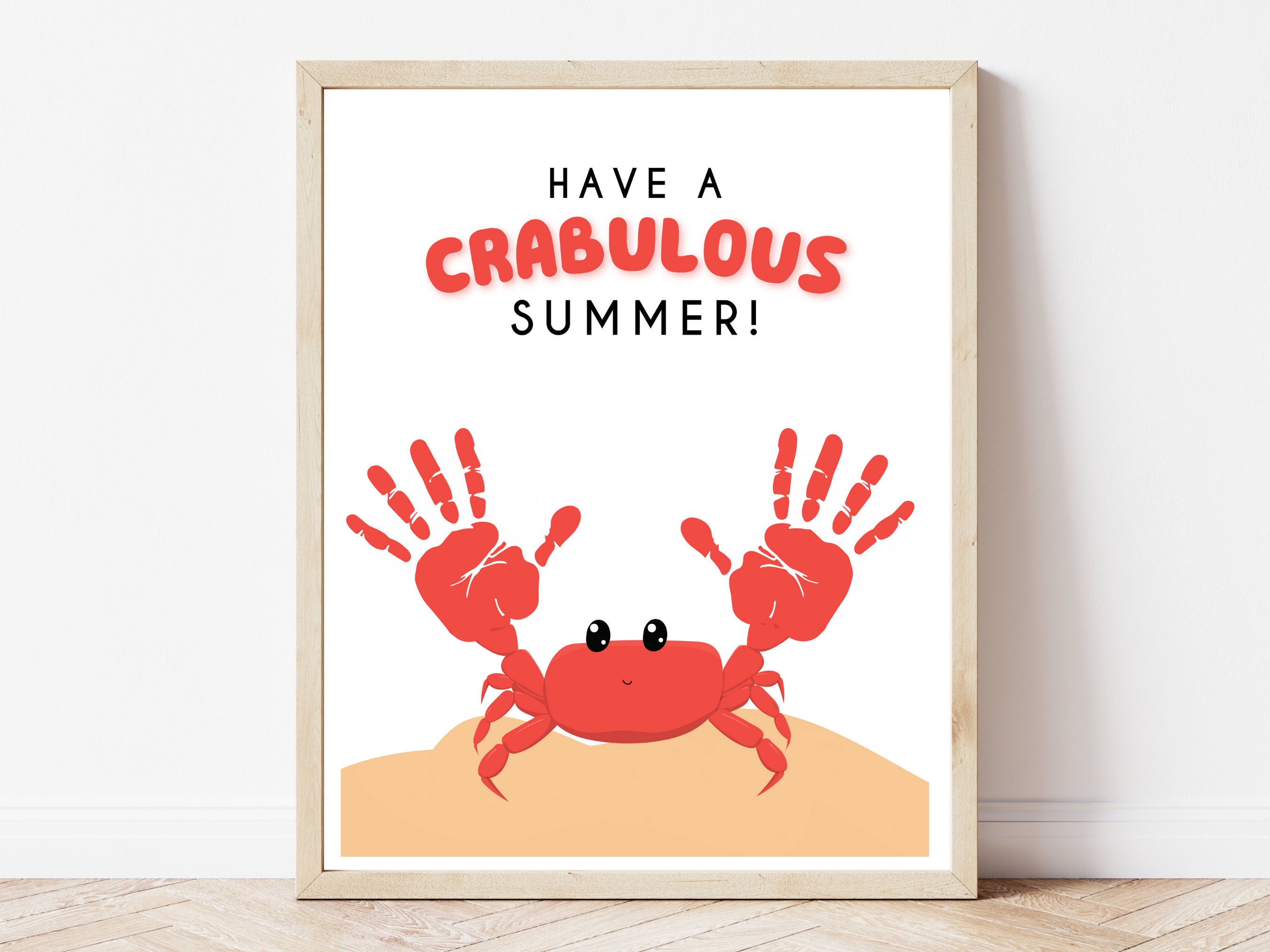 Crab Summer Handprint Craft, Printable Summer Art for Kids, Ocean ...