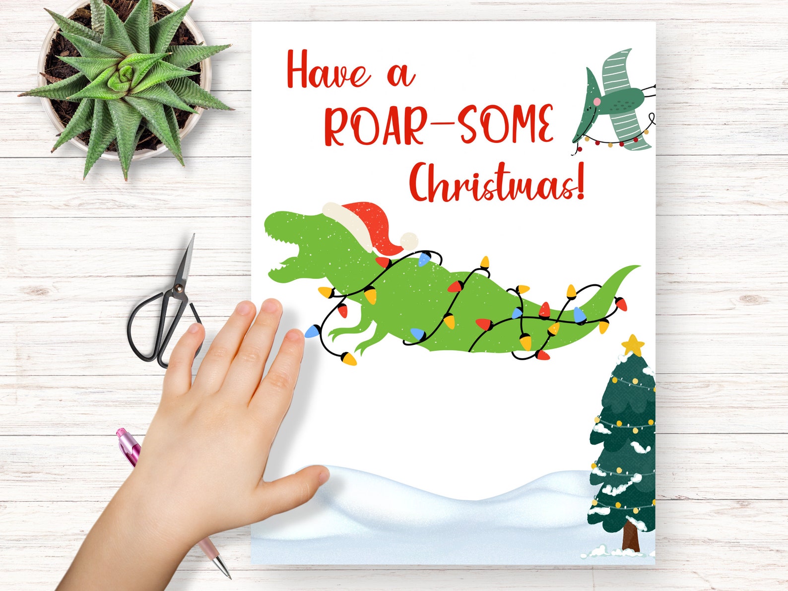 Dinosaur Christmas Handprint Art Craft, Easy Christmas Crafts for ...