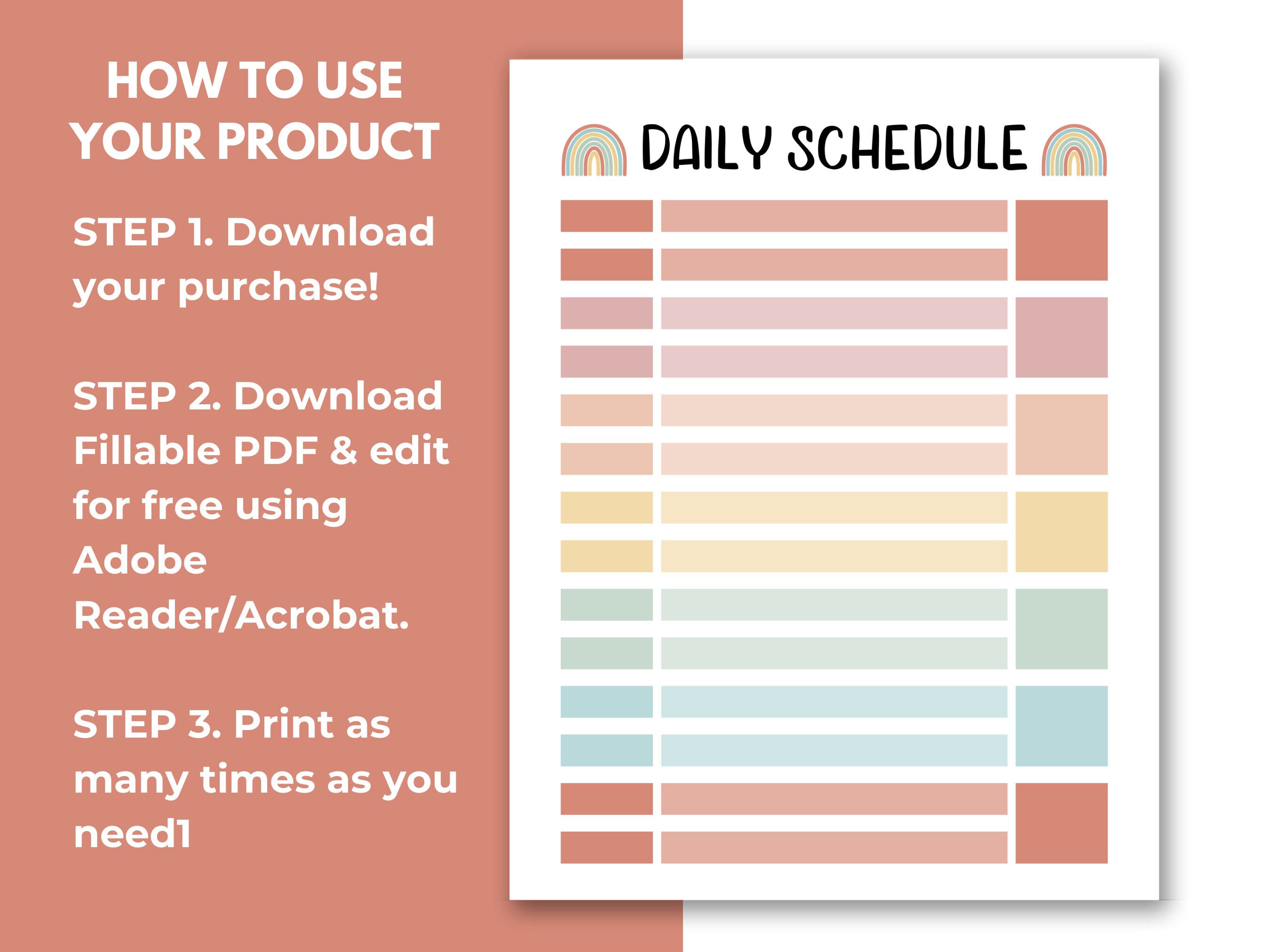 Kids Daily Schedule Template Printable, Homeschool Mom Daily Routine ...