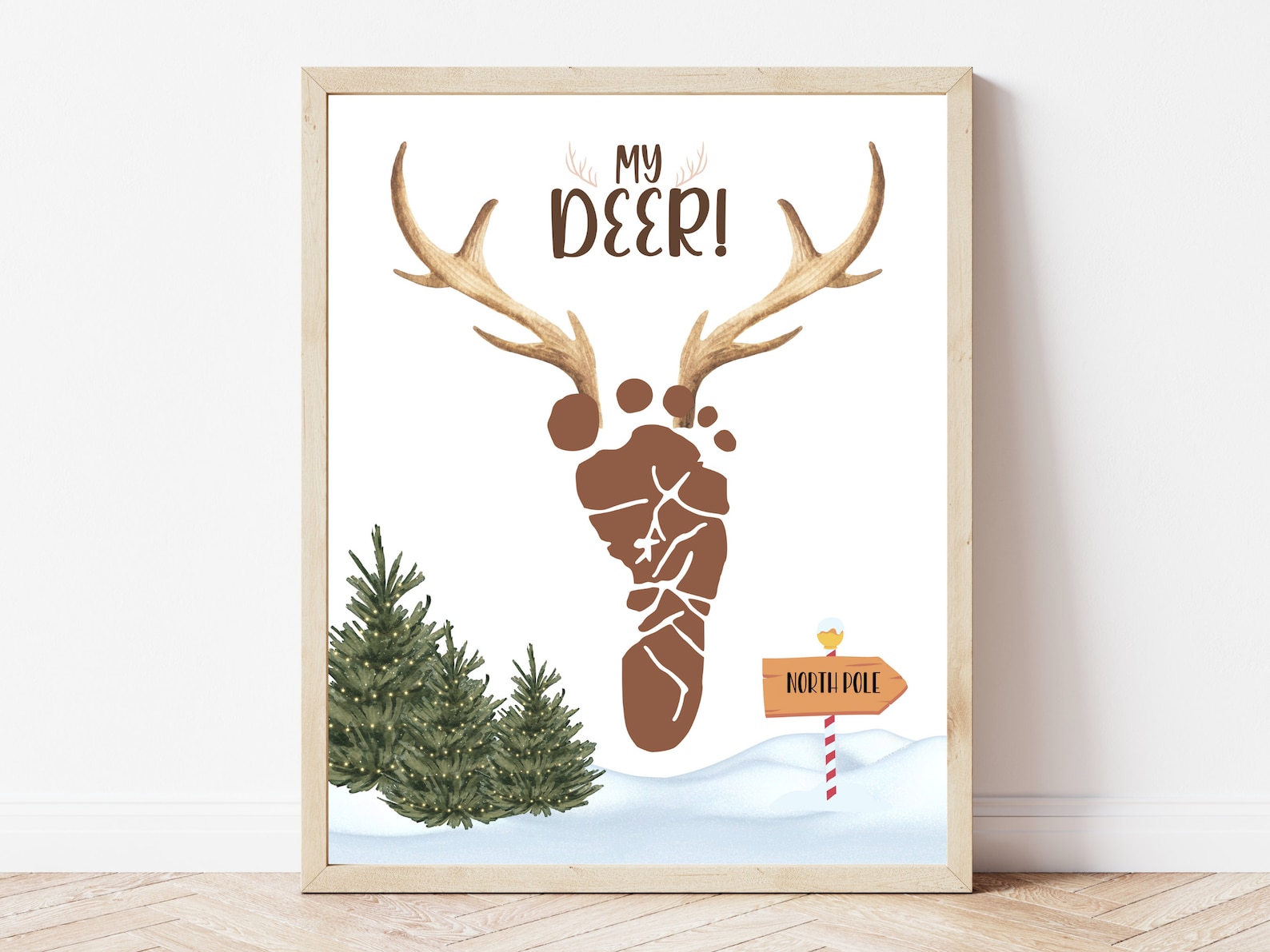 My Deer Handprint Footprint Art Craft, Holiday Handprint Art, DIY Craft ...