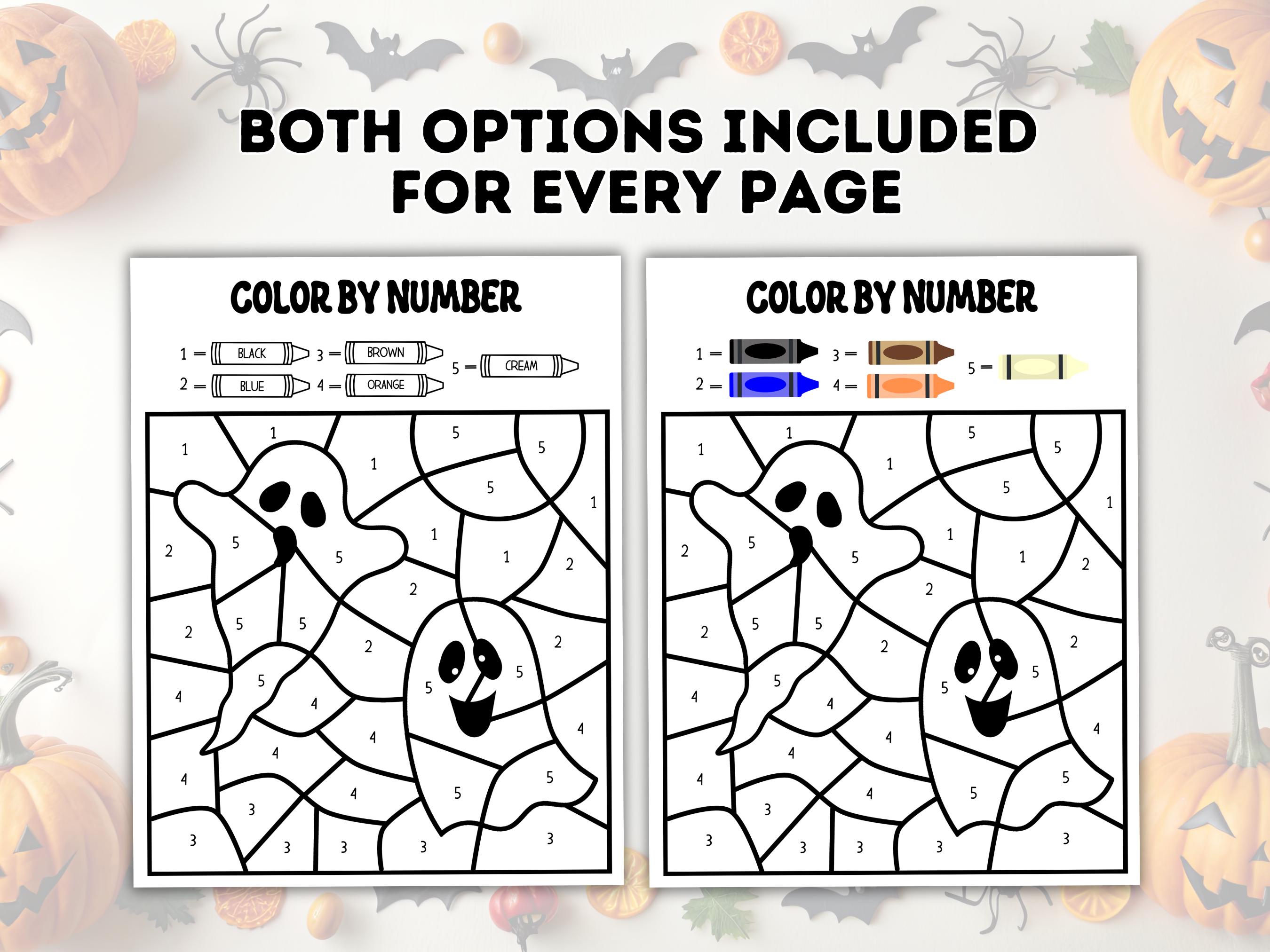 Halloween Color by Number, Halloween Coloring Pages, Halloween Activity ...
