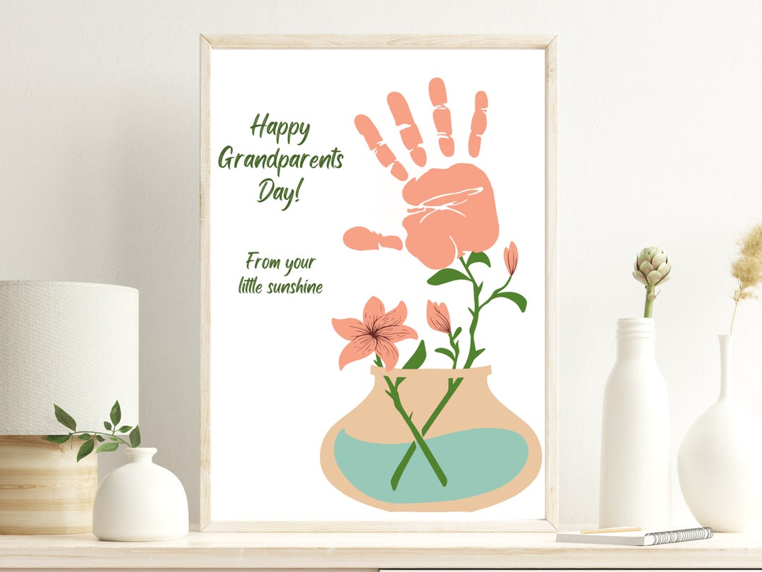 Grandparents Day Handprint Craft, Grandparents Day Art, Grandparents ...